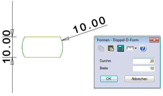 MegaCAD 2023 2D - Doppel D-Form