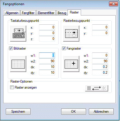 MegaCAD 2023 3D - Raster-Registerkarte.
